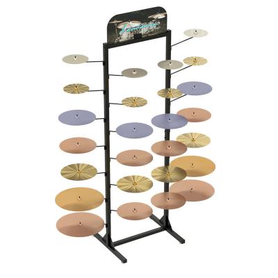 China Free Standing Metal Double-Sided Cymbals Display Stand Rack For Musical Instrument Shop for sale