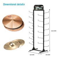China Free Standing Metal Double-Sided Cymbals Display Stand Rack For Musical Instrument Shop for sale