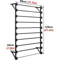 China Custom Metal Wall Mounted Wallpaper Roll Display Stand 10 Tiers Roll Paper Holder Rack for sale