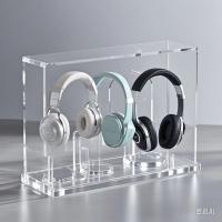 China Custom High Clear Acrylic Bluetooth Headphone Display Stand for Sports Wireless Headset for sale