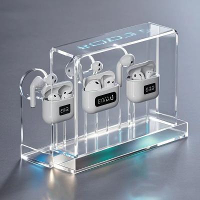 China Custom High Clear Acrylic Bluetooth Headphone Display Stand for Sports Wireless Headset for sale