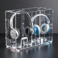 China Custom High Clear Acrylic Bluetooth Headphone Display Stand for Sports Wireless Headset for sale