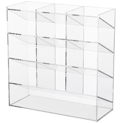 China Customized Acrylic Storage Rack Nine-grid Acrylic Display box for Figurines and Cosmetics Badge Display Rack for sale