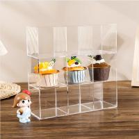 China Customized Acrylic Storage Rack Nine-grid Acrylic Display box for Figurines and Cosmetics Badge Display Rack for sale