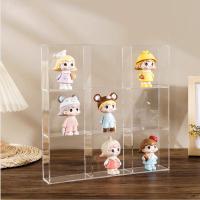 China Customized Acrylic Storage Rack Nine-grid Acrylic Display box for Figurines and Cosmetics Badge Display Rack for sale