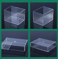 China 100*100*100mm Transparent Acrylic Square Five-Sided Storage Box for Desktop Organization for sale