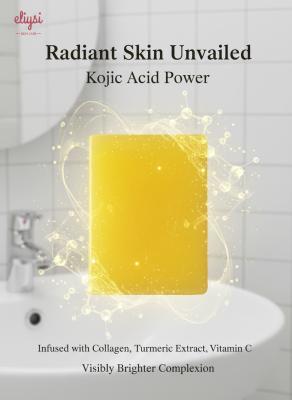 China Private Label Handmade Glycerine Soap Brightening Lemon Turmeric Soap Bar 3 Pack for sale
