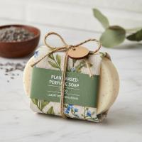 China White Perfume Bath Soap Custom Plant Based Soap Bars With Fabric Wrap for sale