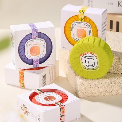 China Round Perfume Bath Soap 100g Hotel Guest Soaps For Hospitality Use for sale