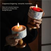 China OEM Flower Soy Candles 200g Camellia Candles With 55 - 58 Hours Burn Time for sale