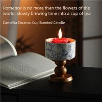 China OEM Flower Soy Candles 200g Camellia Candles With 55 - 58 Hours Burn Time for sale