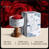 China OEM Flower Soy Candles 200g Camellia Candles With 55 - 58 Hours Burn Time for sale