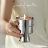 China Silver Metal Jar Candle Private Label OEM Soy Wax Scented Candles for sale
