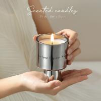 China Silver Metal Jar Candle Private Label OEM Soy Wax Scented Candles for sale