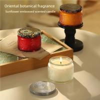 China Private Label Sunflower Scented Candles Small Fragrance Candle 100g for sale