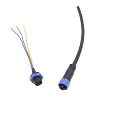China Electrical Male Panel Mount Waterproof Connector IP67 Black Crimp Termination for sale