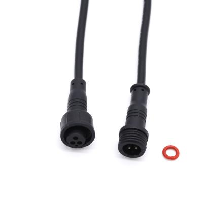 China Electric Black Waterproof Plug Connector M12 2 Pin IP65 Terminal Type for sale