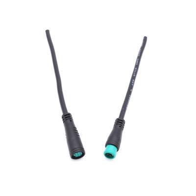 China PVC Waterproof Cable Connector Black M8 6 Pin IP65 Ebike Use for sale