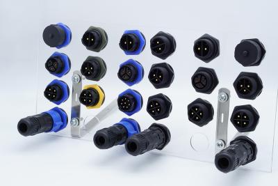 China Self Locking 2-5 Cores Panel Mount Waterproof Connector IP67 15A 250V Nylon Material for sale