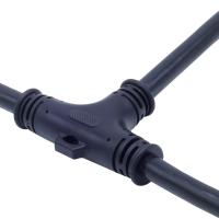 China IP68 Waterproof T Type Connector Rated 250V 10A Nylon/PVC Plug for sale
