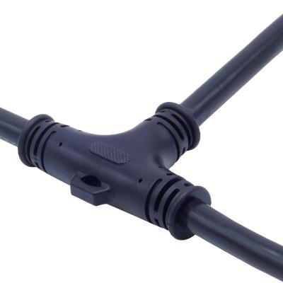 China IP68 Waterproof T Type Connector Rated 250V 10A Nylon/PVC Plug for sale