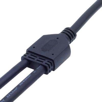 China Black IP67 Waterproof 8A Current Rating Y Type Connector for 250V Applications for sale
