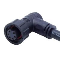 China PA66 Screw Type Waterproof Connector M12 Elbow Head for Electrical Power IP68 for sale