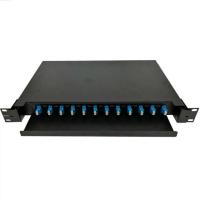 China Sliding Fiber Optic Patch Panel 12 Port Rack Mounted 1U 19 Inch for sale
