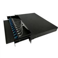 China Sliding Fiber Optic Patch Panel 12 Port Rack Mounted 1U 19 Inch for sale