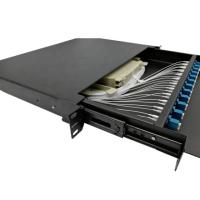 China Sliding Fiber Optic Patch Panel 12 Port Rack Mounted 1U 19 Inch for sale