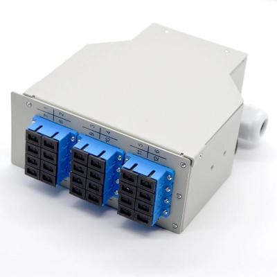 China 24fibers Din-Rail Fiber Optic Termination Box Cold-Roll Steel 12 Ports Sc Duplex for sale