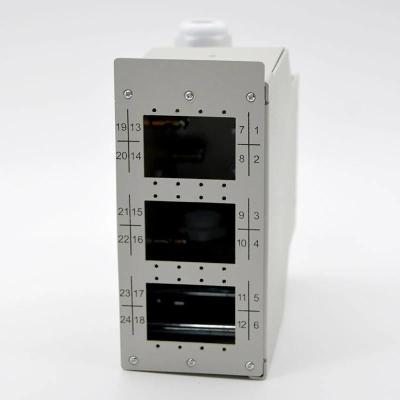 China Fiber Optic DIN Rail Terminal Box Cold Roll Steel 12 Port 24core to 48Core for sale