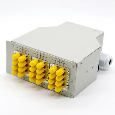 China 24 Core DIN Rail Fiber Optic Cable Patch Panel 12 ST Duplex Adapter Terminal Connection Box for sale
