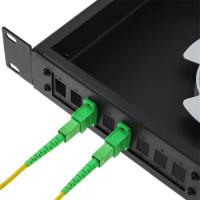 China Fixed Rack Mount ODF Fiber Optic Patch Panel 1U 12 Port with Adapter panel for sale