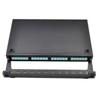 China 1U MTP Cassette Module 96F MPO To LC Patch Panel Rack Mount Black for sale