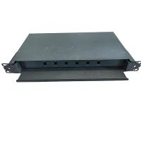 China 6 Port Fiber Optic Patch Panel SC 12 Core 1U Rack Mount Fiber Enclosure for sale