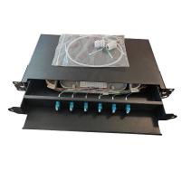 China 6 Port Fiber Optic Patch Panel SC 12 Core 1U Rack Mount Fiber Enclosure for sale