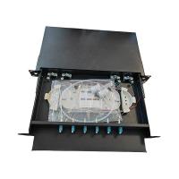 China 6 Port Fiber Optic Patch Panel SC 12 Core 1U Rack Mount Fiber Enclosure for sale