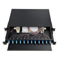 China 1U 12 Port Fiber Optic Patch Panel LC Duplex Optical Fiber Terminal Box for sale