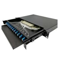 China 1U 12 Port Fiber Optic Patch Panel LC Duplex Optical Fiber Terminal Box for sale