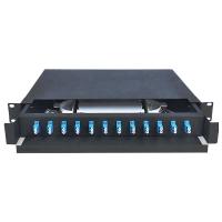 China 1U 12 Port Fiber Optic Patch Panel LC Duplex Optical Fiber Terminal Box for sale
