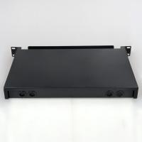 China 1U Fiber Patch Panel 24 Port Black Fiber Optic Termination Box Rack Mount for sale