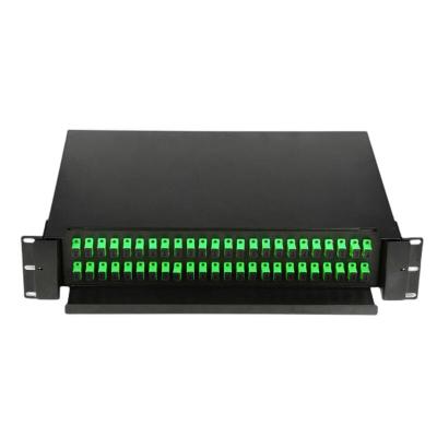 China 48 Ports 2U Fiber Optic Enclosure SC Simplex / LC Duplex Sliding Patch Panel for sale