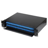 China 48 Ports 2U Fiber Optic Enclosure SC Simplex / LC Duplex Sliding Patch Panel for sale