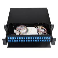 China 48 Ports 2U Fiber Optic Enclosure SC Simplex / LC Duplex Sliding Patch Panel for sale