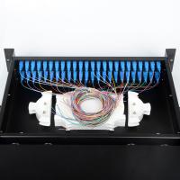 China 48 Ports 2U Fiber Optic Enclosure SC Simplex / LC Duplex Sliding Patch Panel for sale