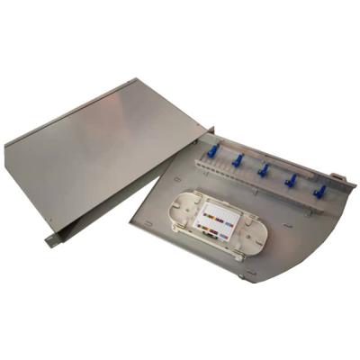 China Grey 24 Port SC Fiber Patch Panel Swing Type 1U Optical Distribution Panel for sale