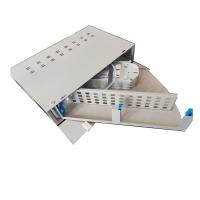 China Grey 48 Port Patch Panel 2U SC Fiber Optic Distribution Box Rotation Type for sale