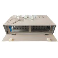 China Grey 48 Port Patch Panel 2U SC Fiber Optic Distribution Box Rotation Type for sale