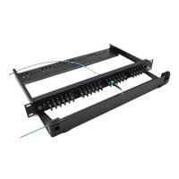 China 96 Core MPO Cassette Patch Panel LC 1U Enclosure Rack Mount Black for sale